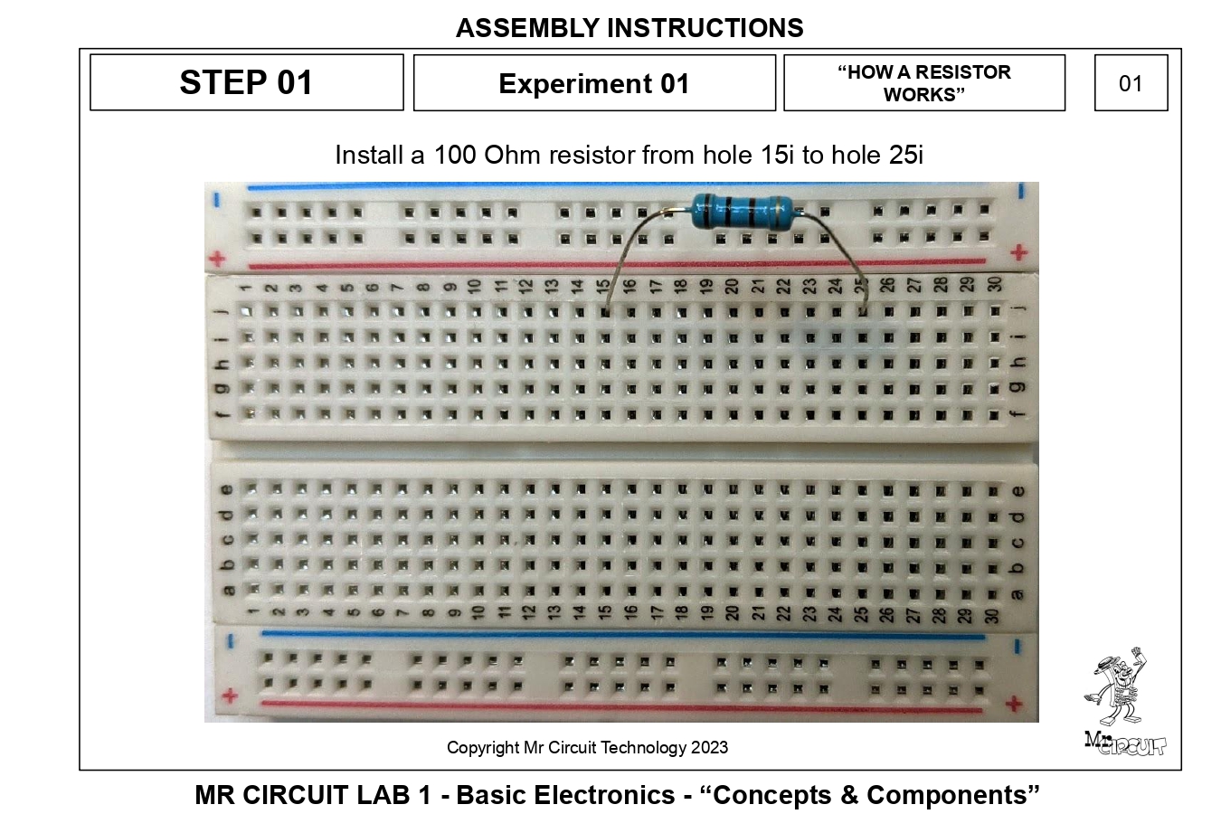 MC1-01 Mr Circuit Lab 1 – Experiment 1 “How a Resistor Works ...